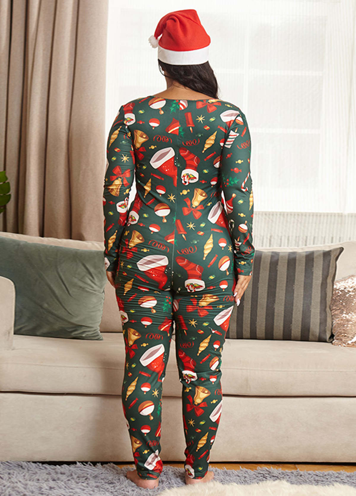 Plus Size Christmas Tree Print Jumpsuit Usd 9 99