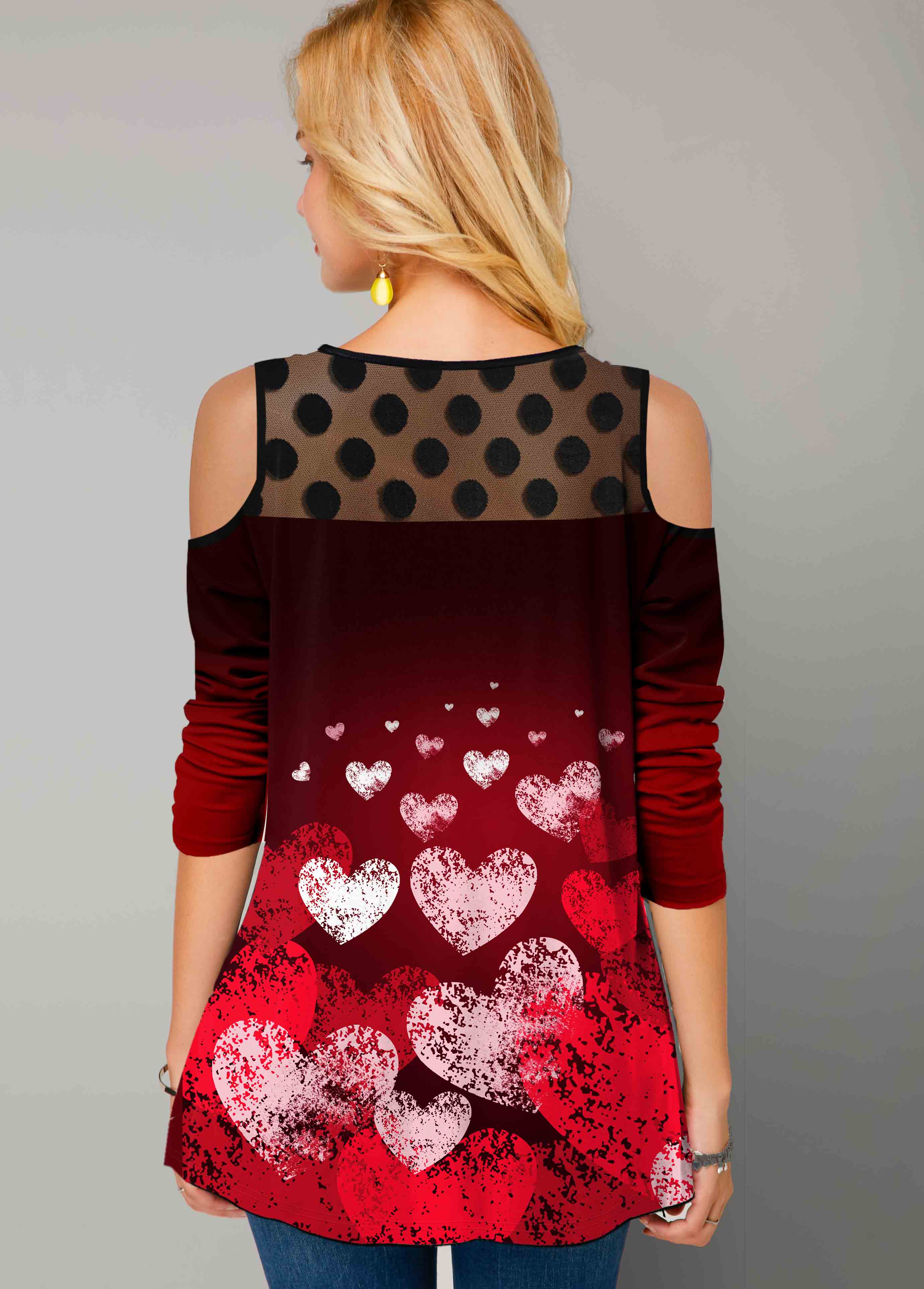 ROTITA Valentine's Day Heart Print Red T Shirt | Rotita.com - USD $29.98