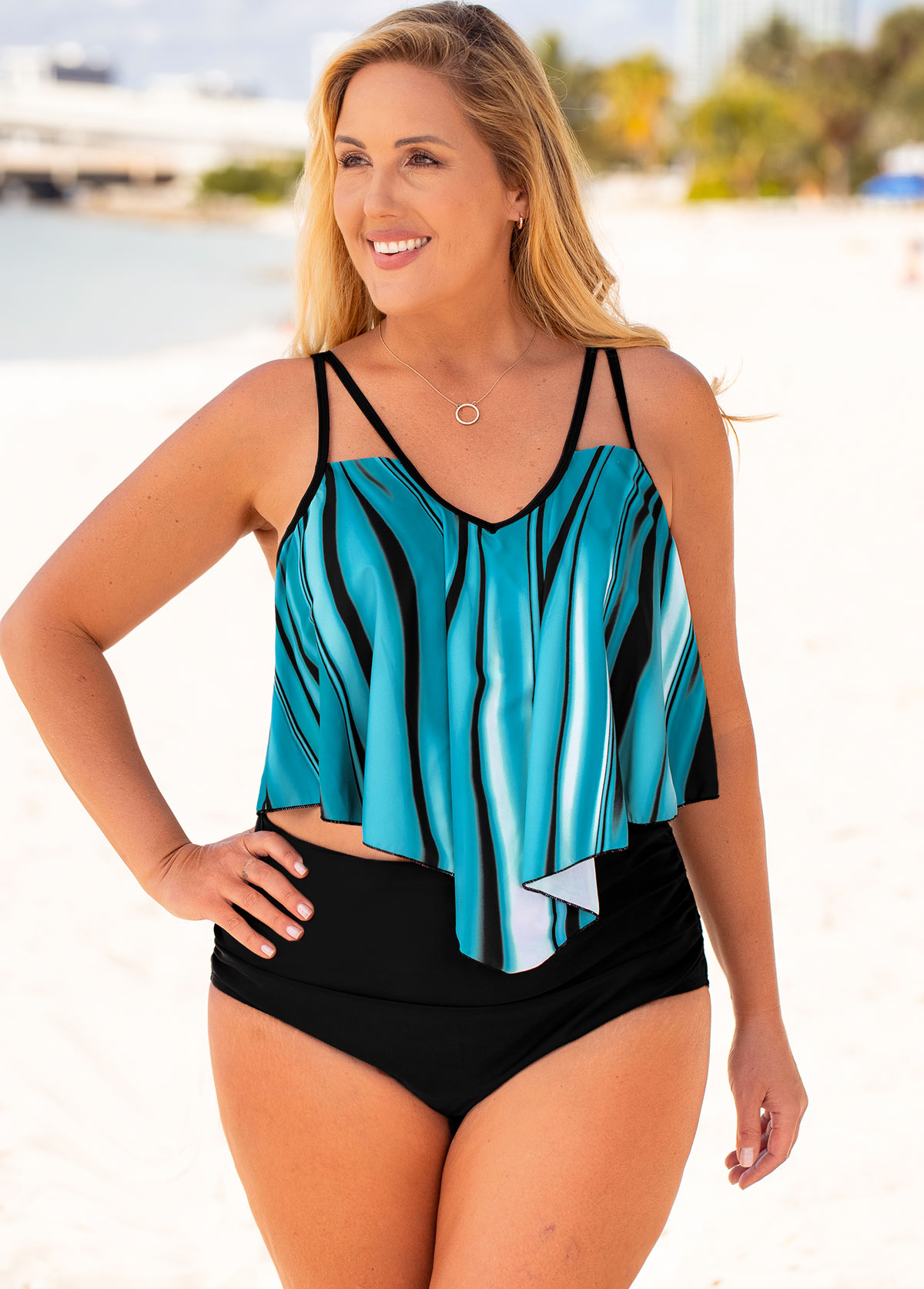 ROTITA Plus Size High Waisted Printed Bikini Set | Rotita.com - USD $6.98 ROTITA Plus Size High Waisted Printed Bikini Set | Rotita.com - USD $6.98