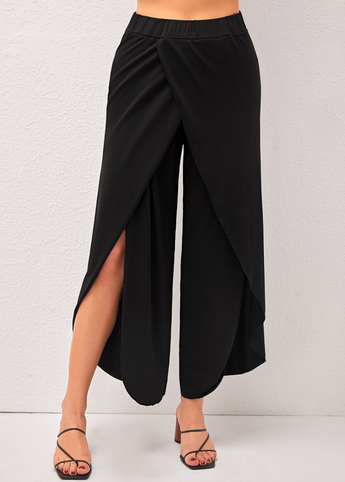 ROTITA High Waisted Black Side Slit Pants | Rotita.com - USD $24.98