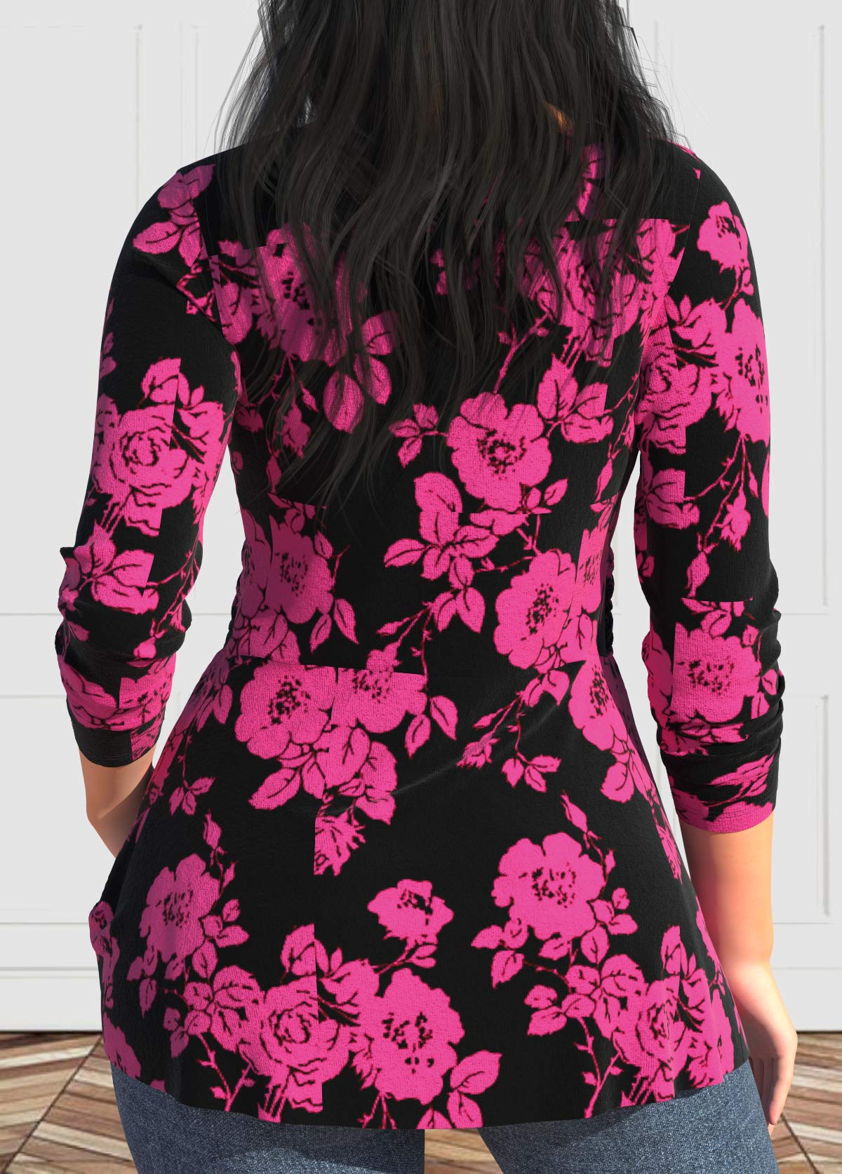 ROTITA Valentine's Day Plus Size Twist Hot Pink T Shirt | Rotita.com ...