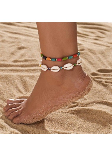 Shell Multi Color Beaded Adjustable Anklets | Rotita.com - USD $7.98