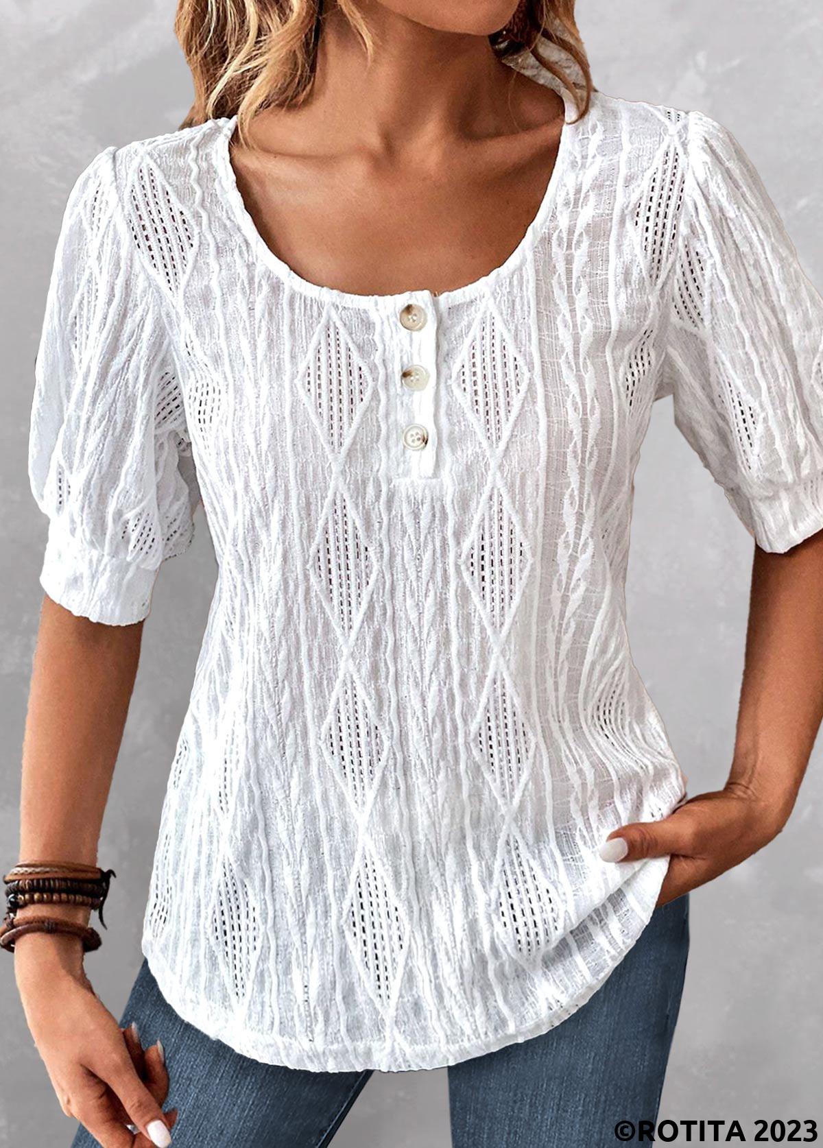 ROTITA Plus Size White Blouse | Rotita.com - USD $18.98